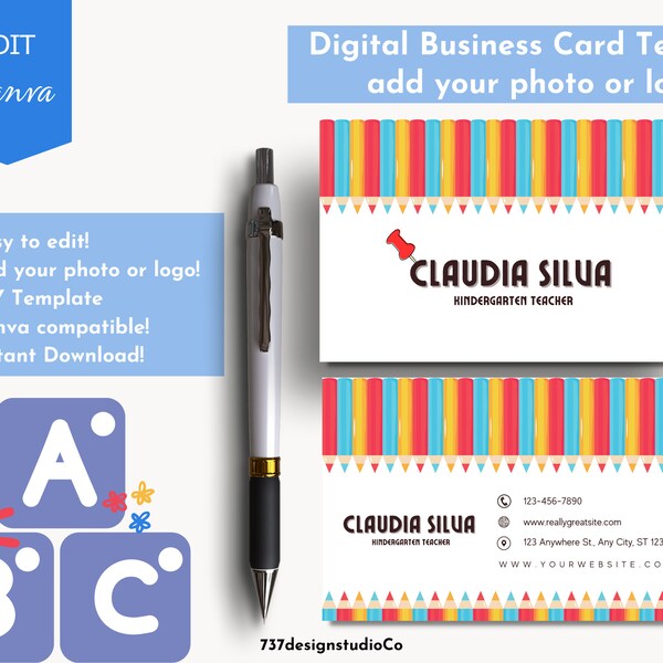 Substitute Teacher Business Card - Etsy