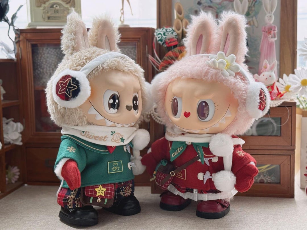 Pre-saledeposit Handmade Christmas Labubu Outfit: Star and Snow 14.5 ...