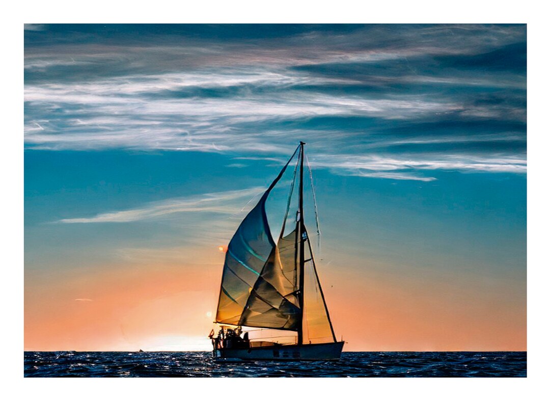 Stylish Modern Wall Art. Printable Digital Sailboat Wall Art. Home ...