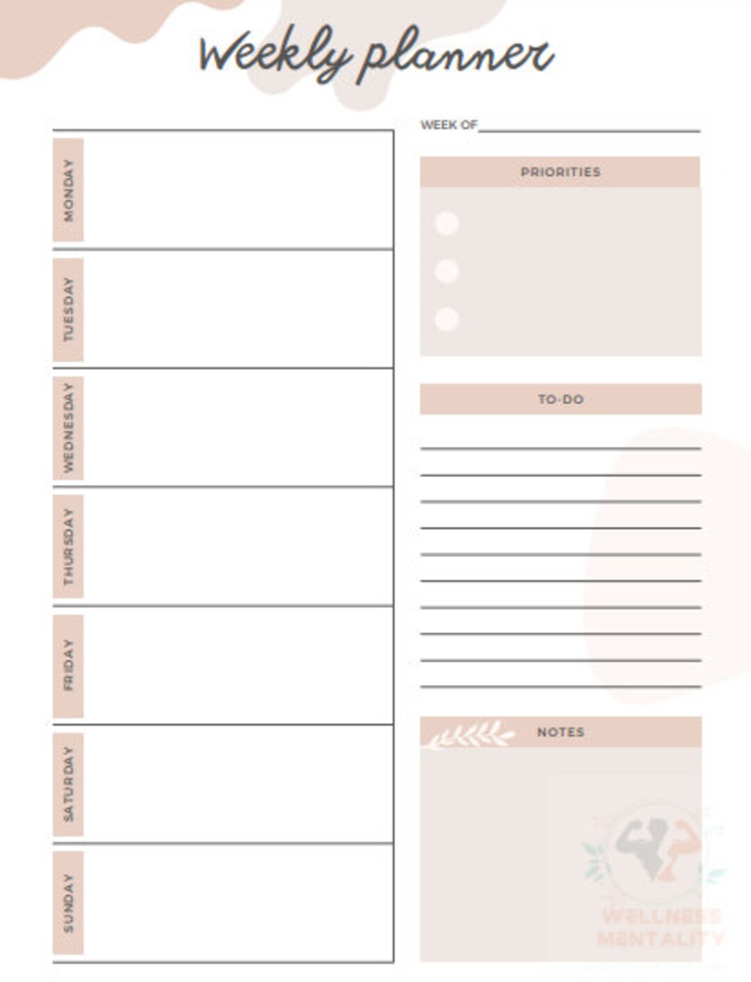 Printable Editable Digital Weekly Planner - Etsy