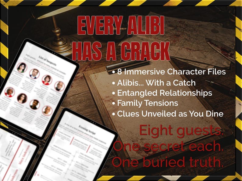 Murder Mystery Game for 8 Players - Printable Dinner Party Kit - the ...