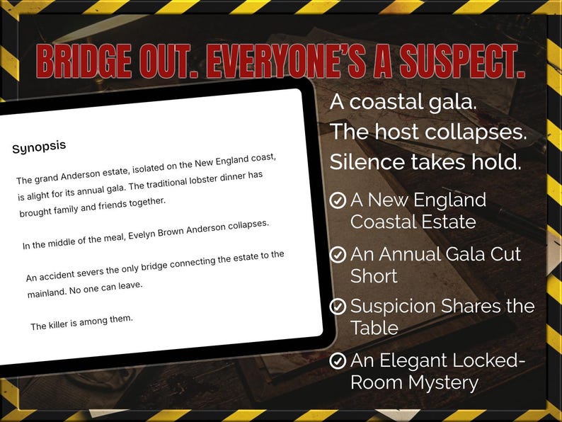 Murder Mystery Game for 8 Players - Printable Dinner Party Kit - the ...