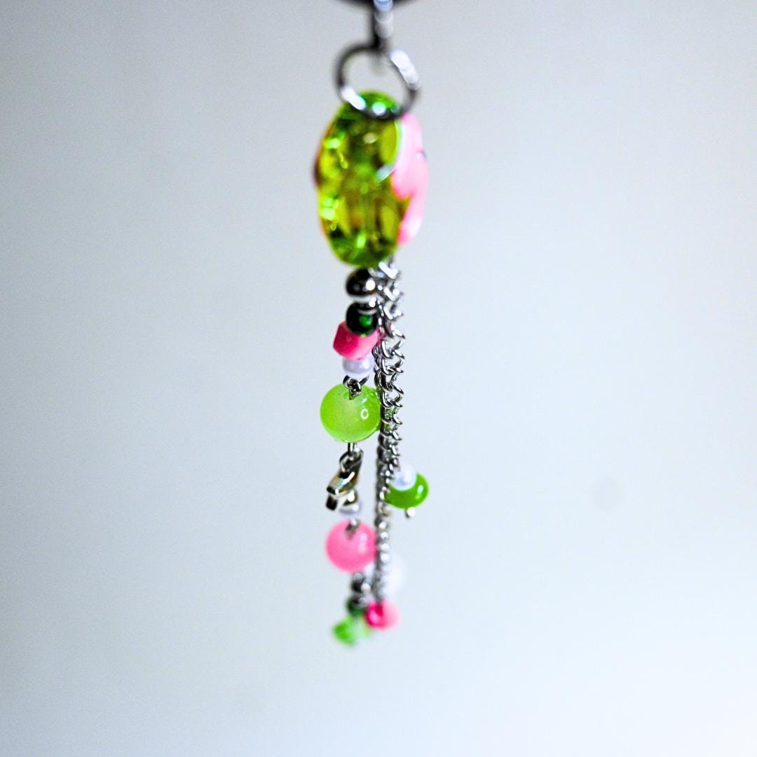 Vibrant Neon Cyber Bag Charm | Cute Keychain| Trendy Gift for Her ...