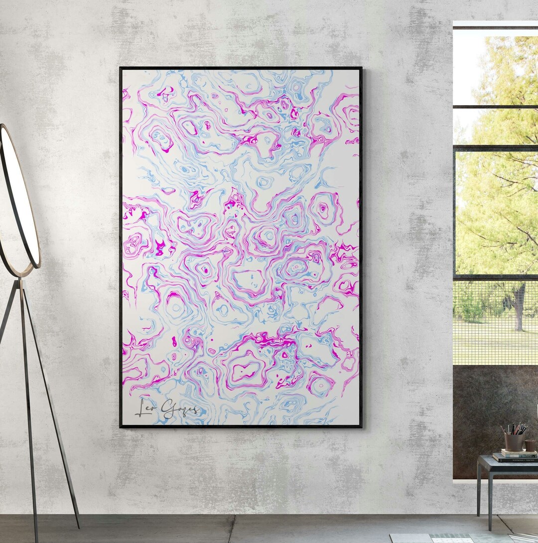 Wall Art Purple Blue ABSTRACT Print Poster ABSTRCT Canvas Poster ...