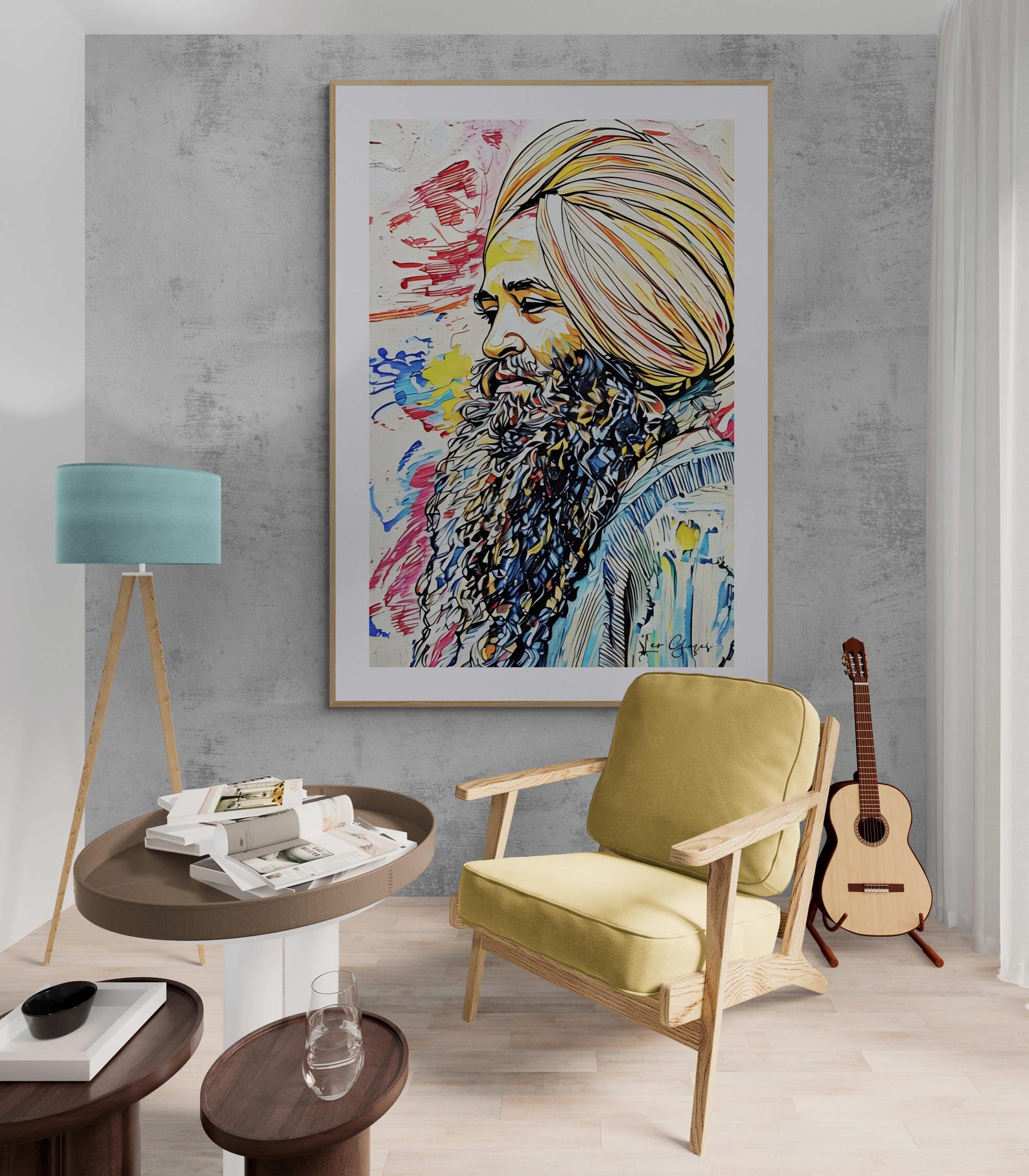 Sikhi Indian Religion Old Man Portrait Wall Art Hindu Canvas Print Sikh ...