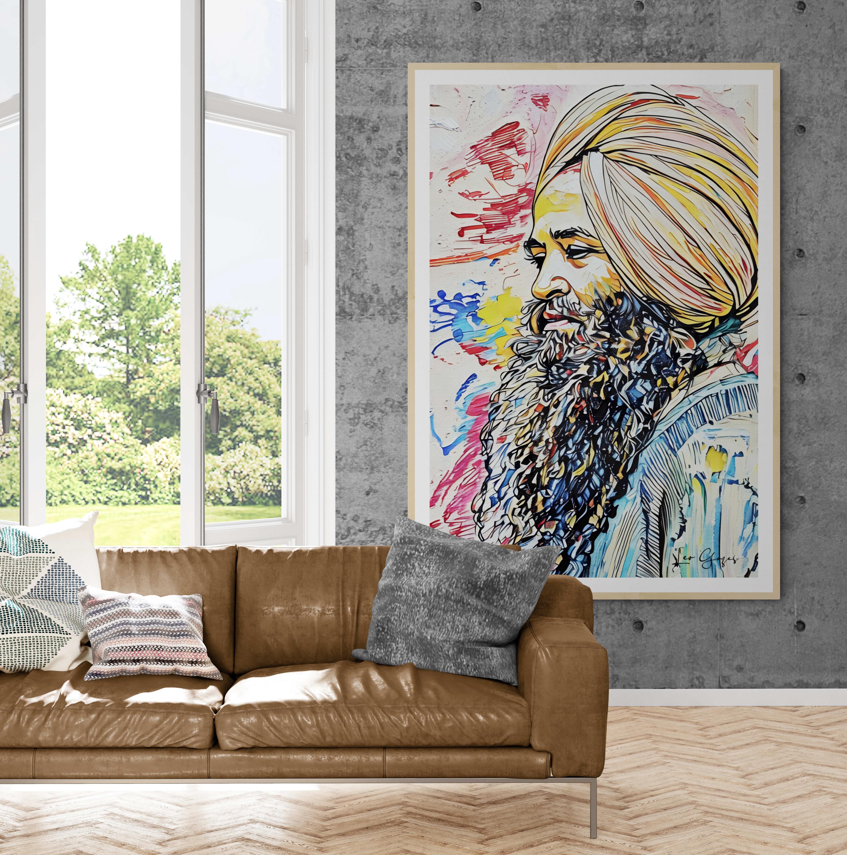 Sikhi Indian Religion Old Man Portrait Wall Art Hindu Canvas Print Sikh ...