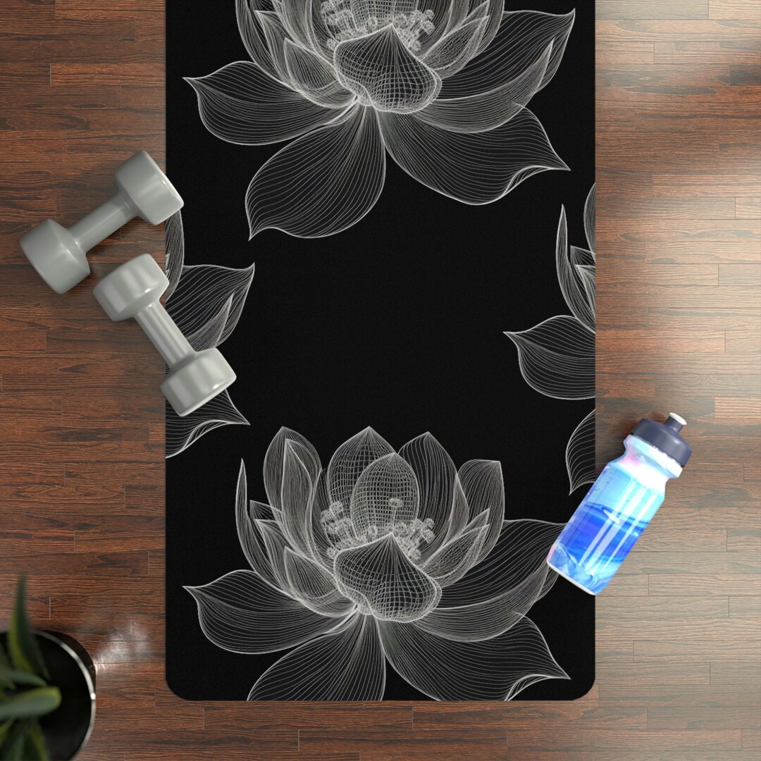 Custom Yoga Mat White Lotus Yoga Mat Yoga Lover Gift Fitness Lover Gift ...
