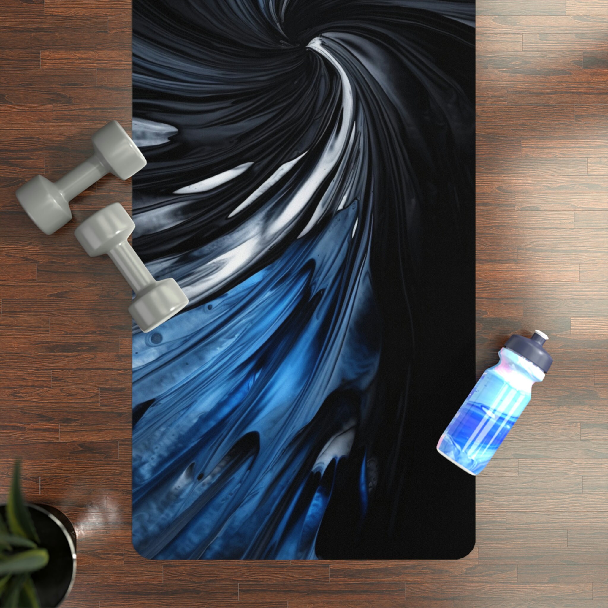 Custom Yoga Mat Blue Painted Yoga Mat Yoga Lover Gift Fitness Lover ...