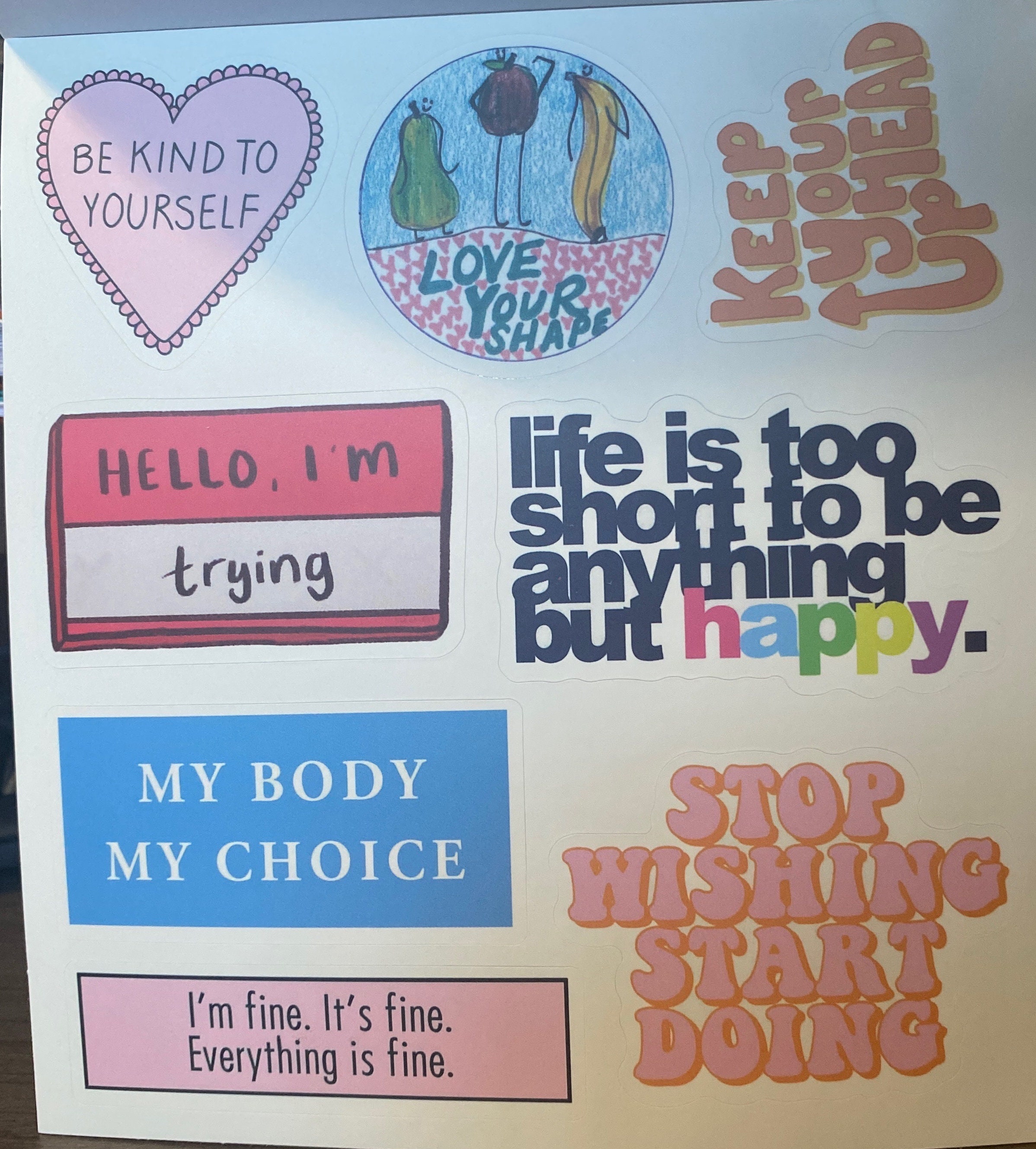 10 Motivational, Die Cut, Stickers in Matte. Choose From 10 Different ...