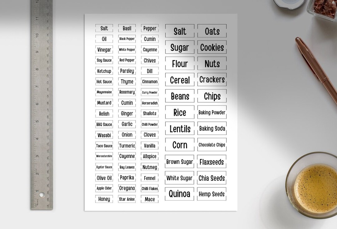 Printable Kitchen & Pantry Container Labels 2 Different Fonts - Etsy