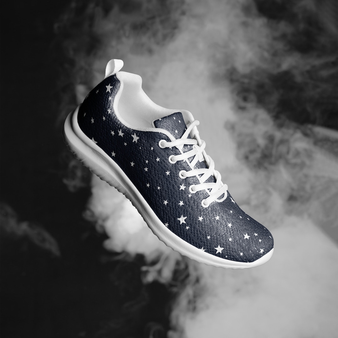 Womens Star Pattern Athletic Shoes, Minimalist Design, Celestial ...