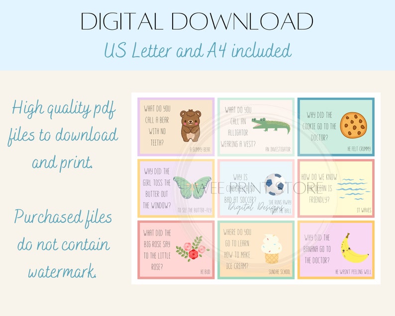 Cute Lunchbox Notes, Kids Lunchbox Jokes, Spring Lunch Box Notes ...