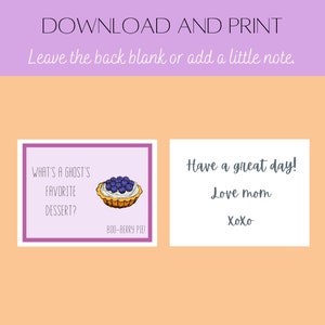 Halloween Theme Cute Lunchbox Notes, Kids Lunch Box Jokes Printable ...