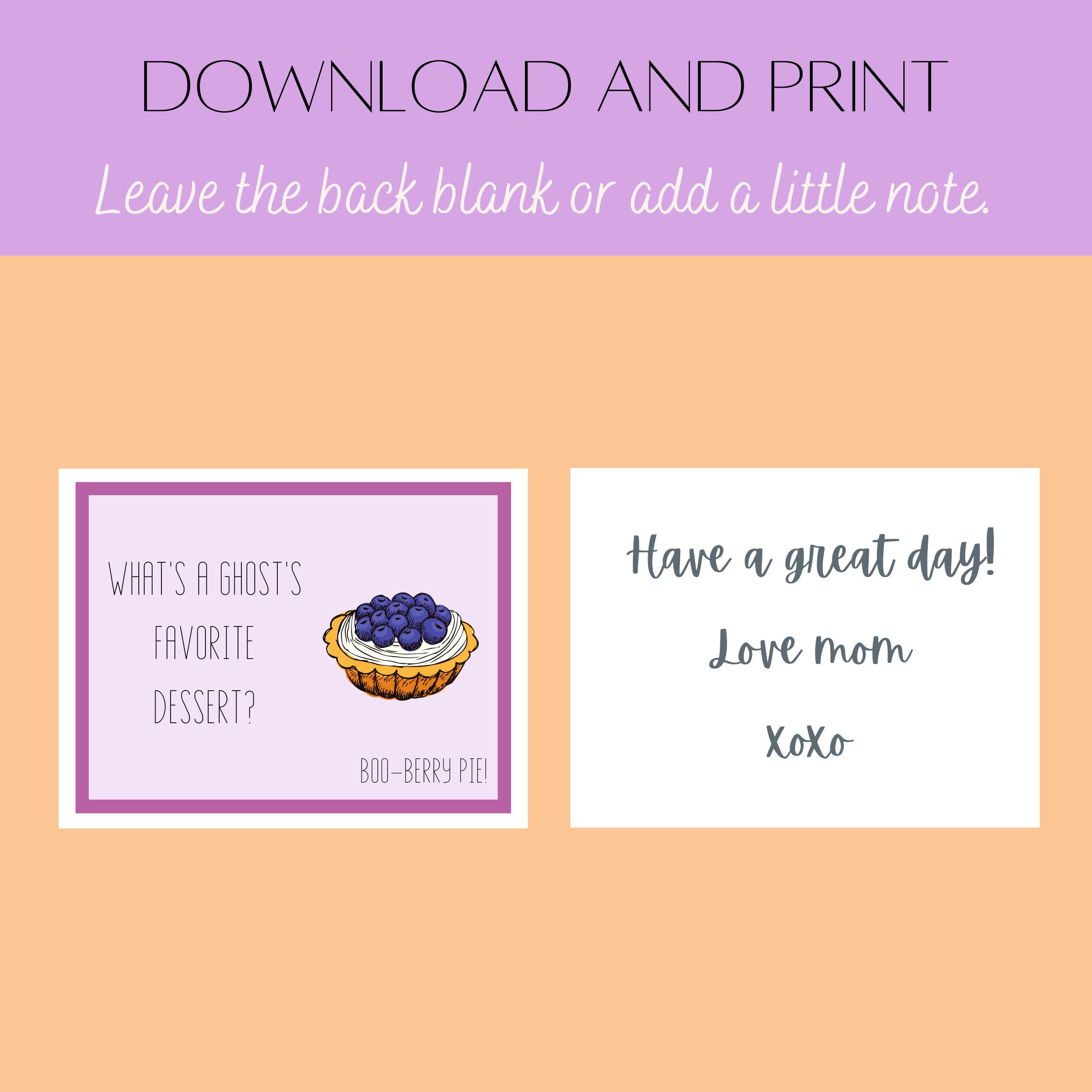Halloween Theme Cute Lunchbox Notes, Kids Lunch Box Jokes Printable ...