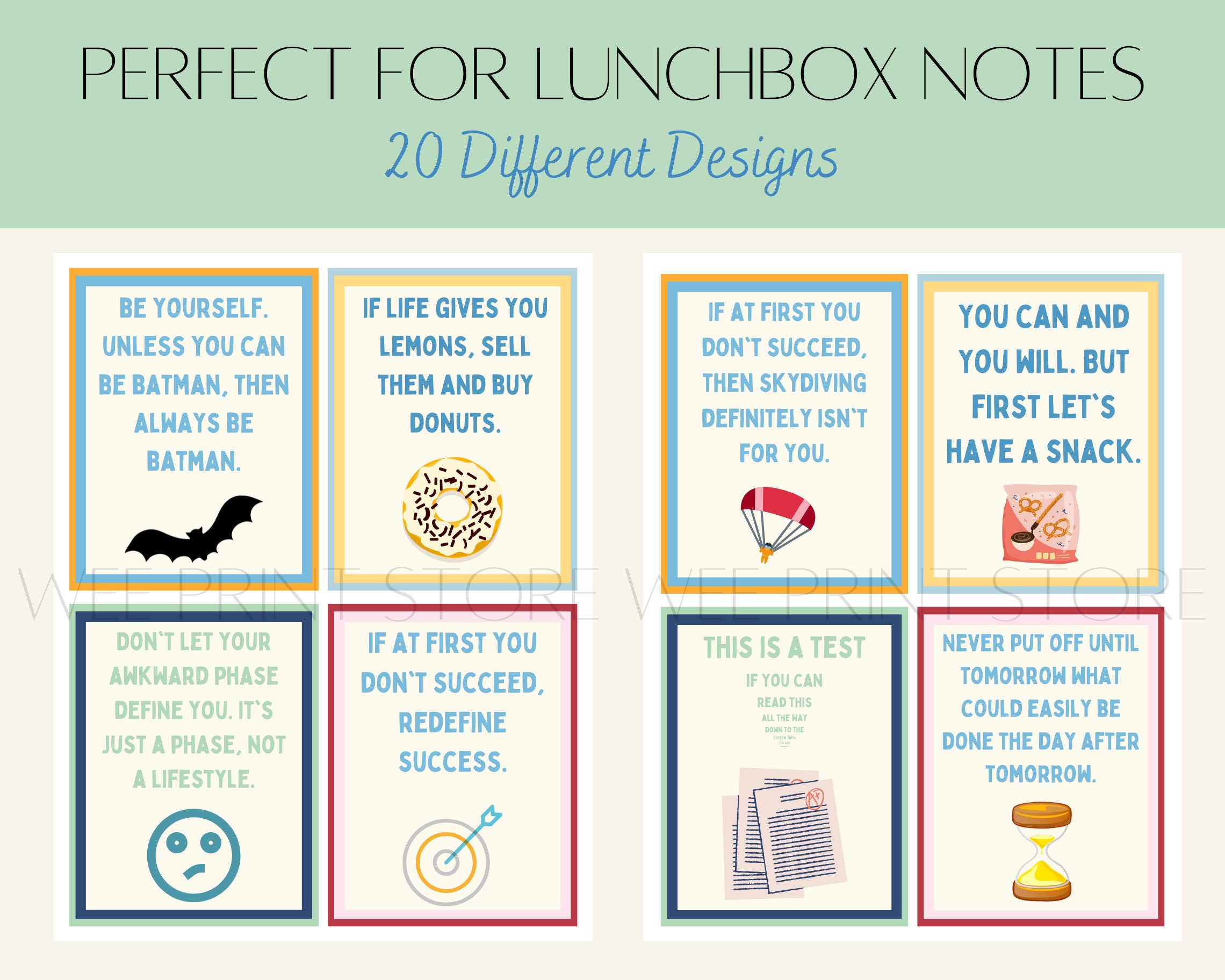 Funny Motivational Notecards for Tweens and Teens, Printable Cards ...