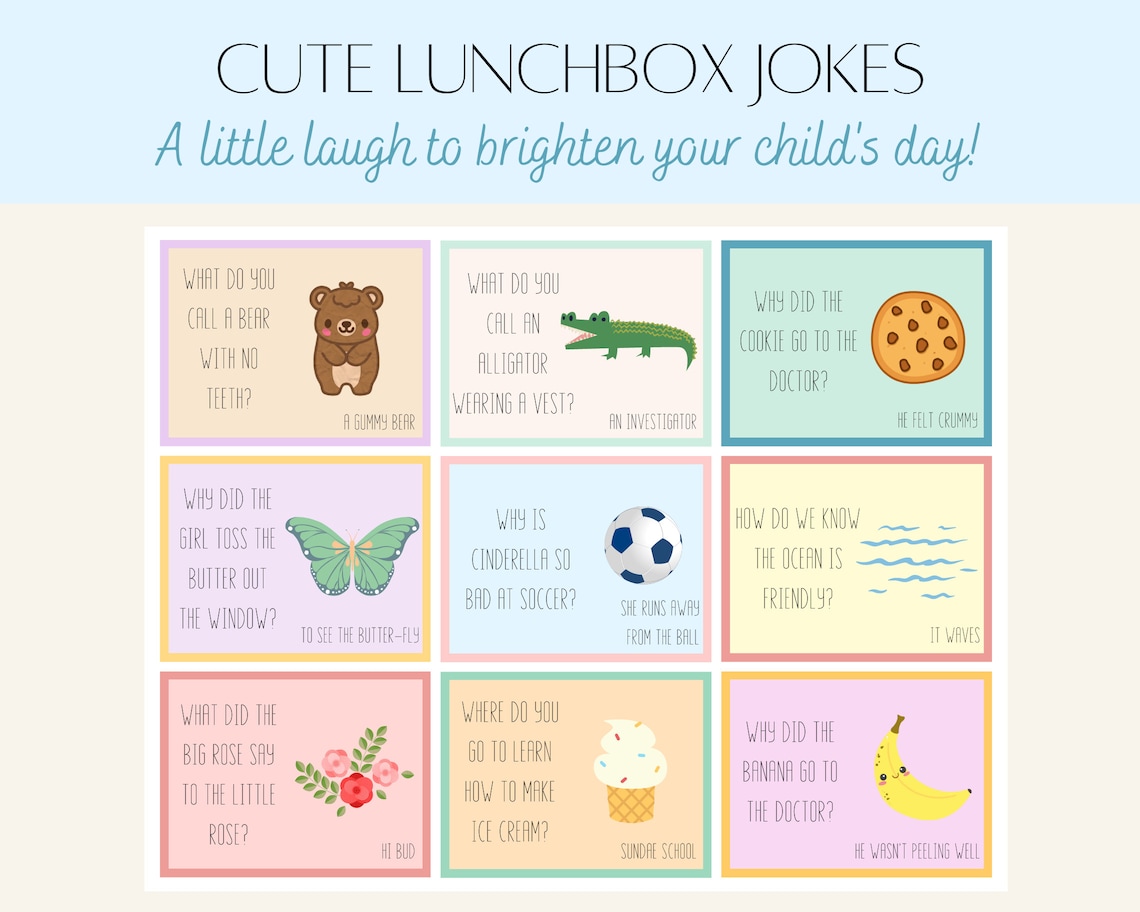 Cute Lunchbox Notes, Kids Lunchbox Jokes, Spring Lunch Box Notes ...
