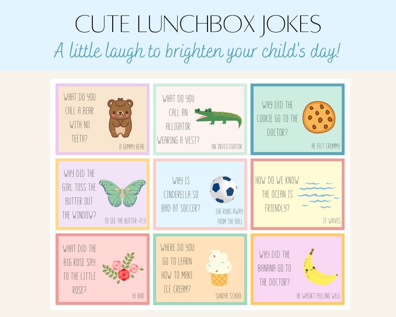 Cute Lunchbox Notes, Kids Lunchbox Jokes, Spring Lunch Box Notes ...