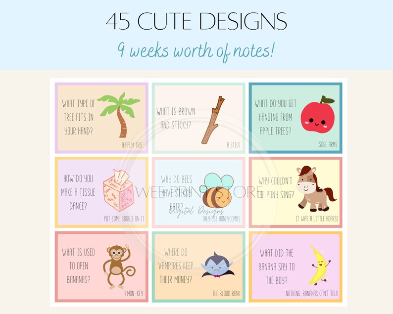 Cute Lunchbox Notes, Kids Lunchbox Jokes, Spring Lunch Box Notes ...