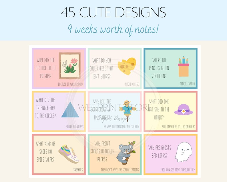 Cute Lunchbox Notes, Kids Lunchbox Jokes, Spring Lunch Box Notes ...