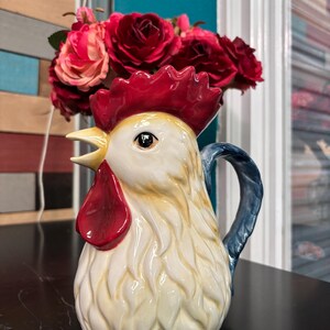 Fine Ceramic Rooster Pitcher - Etsy