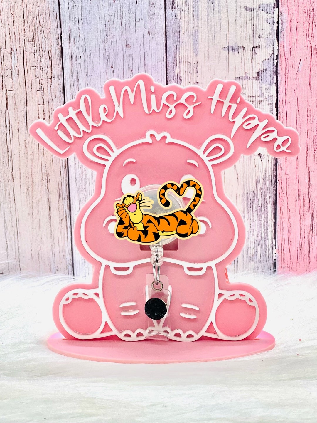 Tigger Pooh Heart Tail Retractable ID Badge Reel Nurse Teacher Badge ...