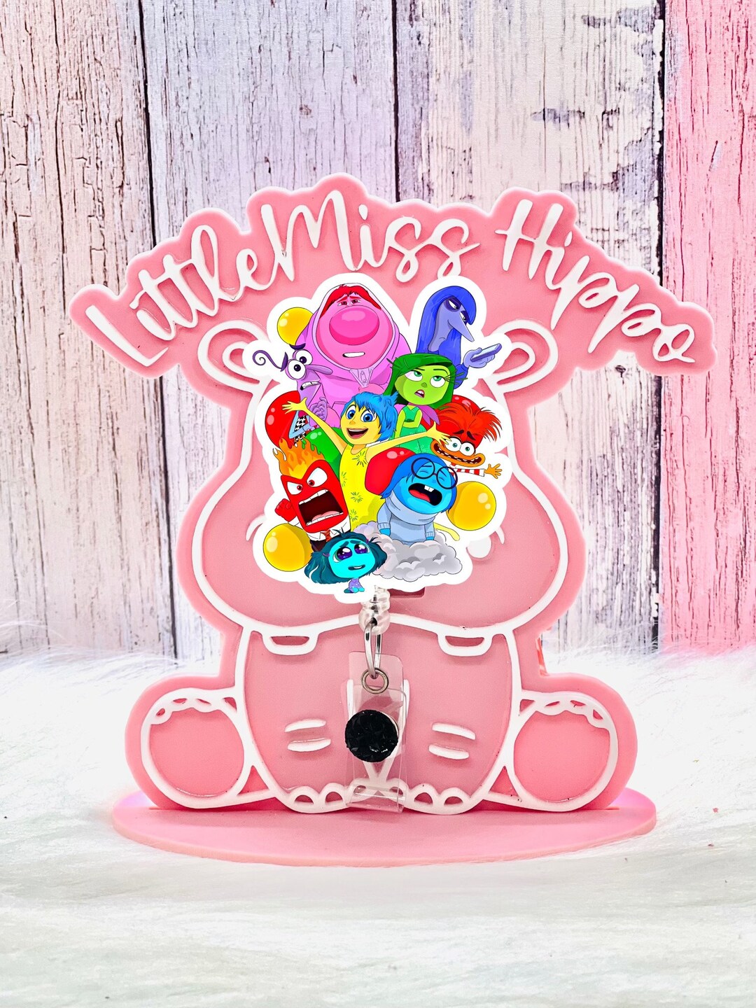 Inside Out Emotions Retractable ID Badge Reel Nurse Teacher Badge Reel ...