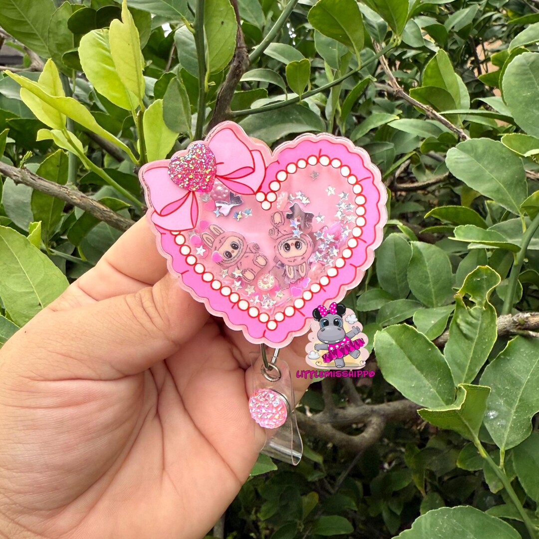 Labubu Heart Shaker Badge Reel - Etsy