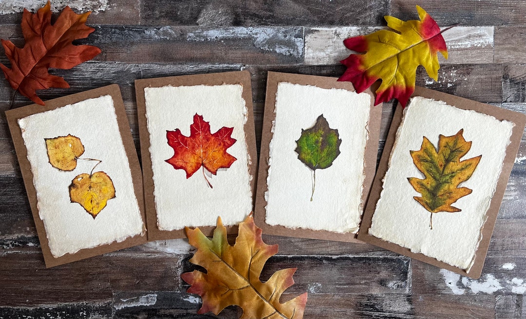 Vintage Fall Leaves Card Set • Autumn Cards • Fall Note Cards • Blank ...