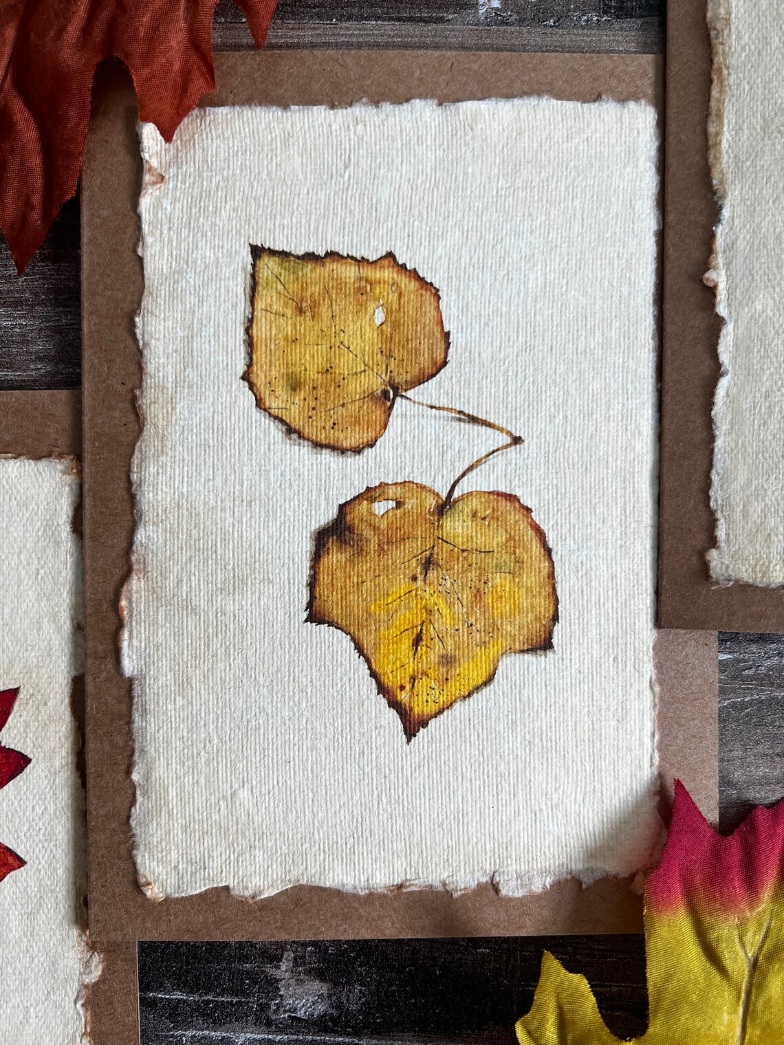 Vintage Fall Leaves Card Set • Autumn Cards • Fall Note Cards • Blank ...