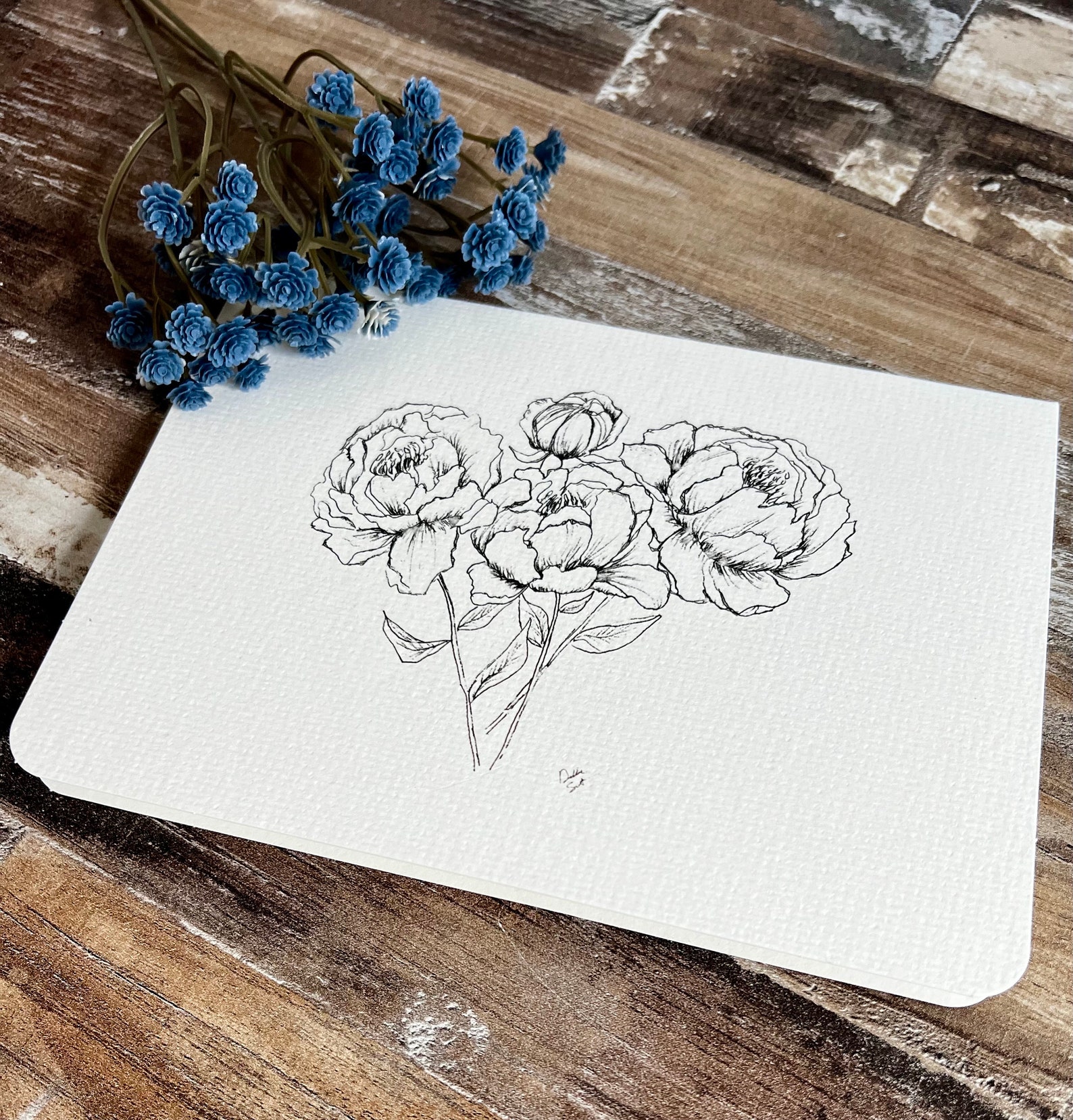 Peony Watercolor Card Set • Spring Cards • Floral Note Cards • Blank ...