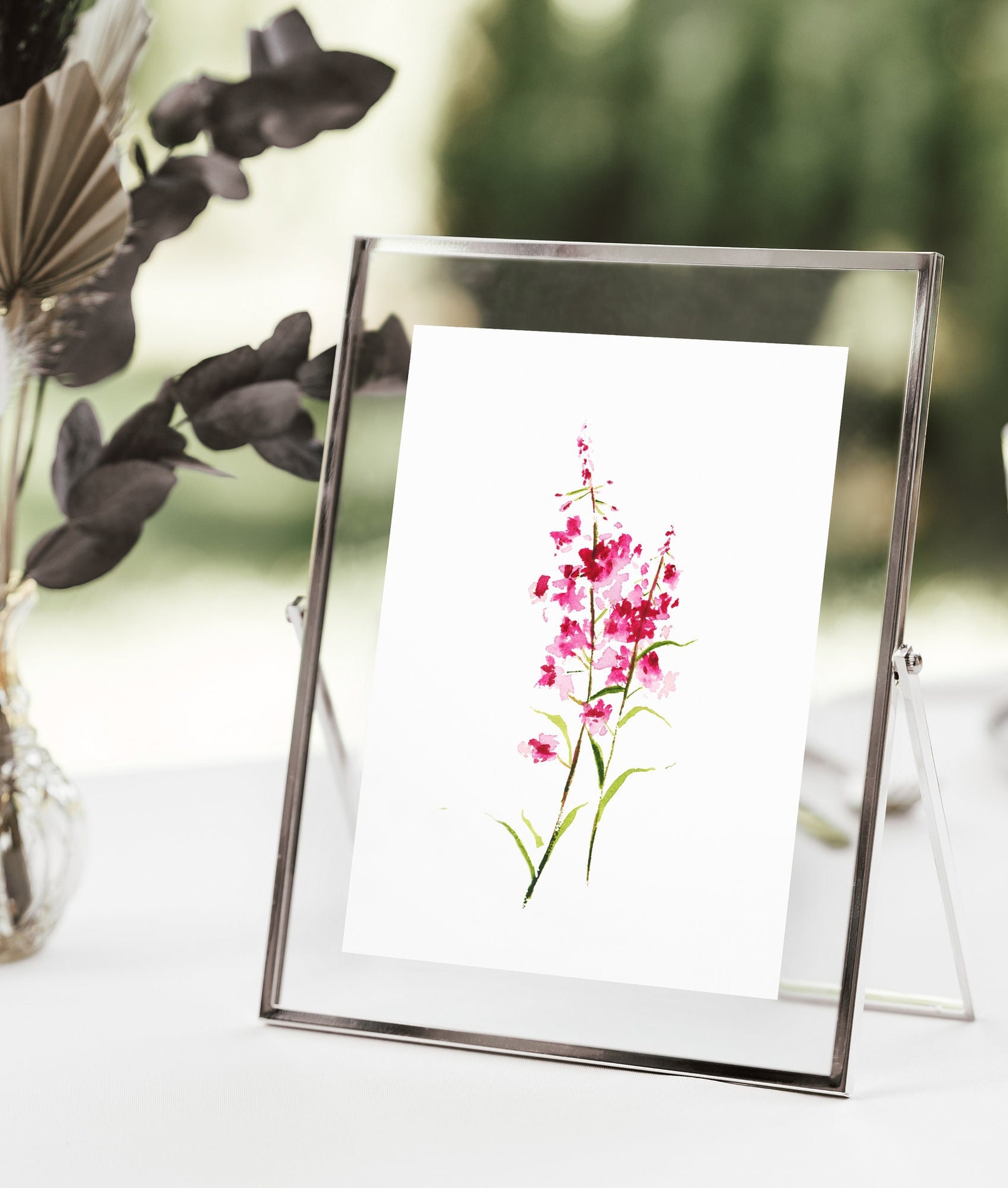 FIREWEED WILDFLOWER Watercolor Print Minimalist Floral Wall Decor Fine ...