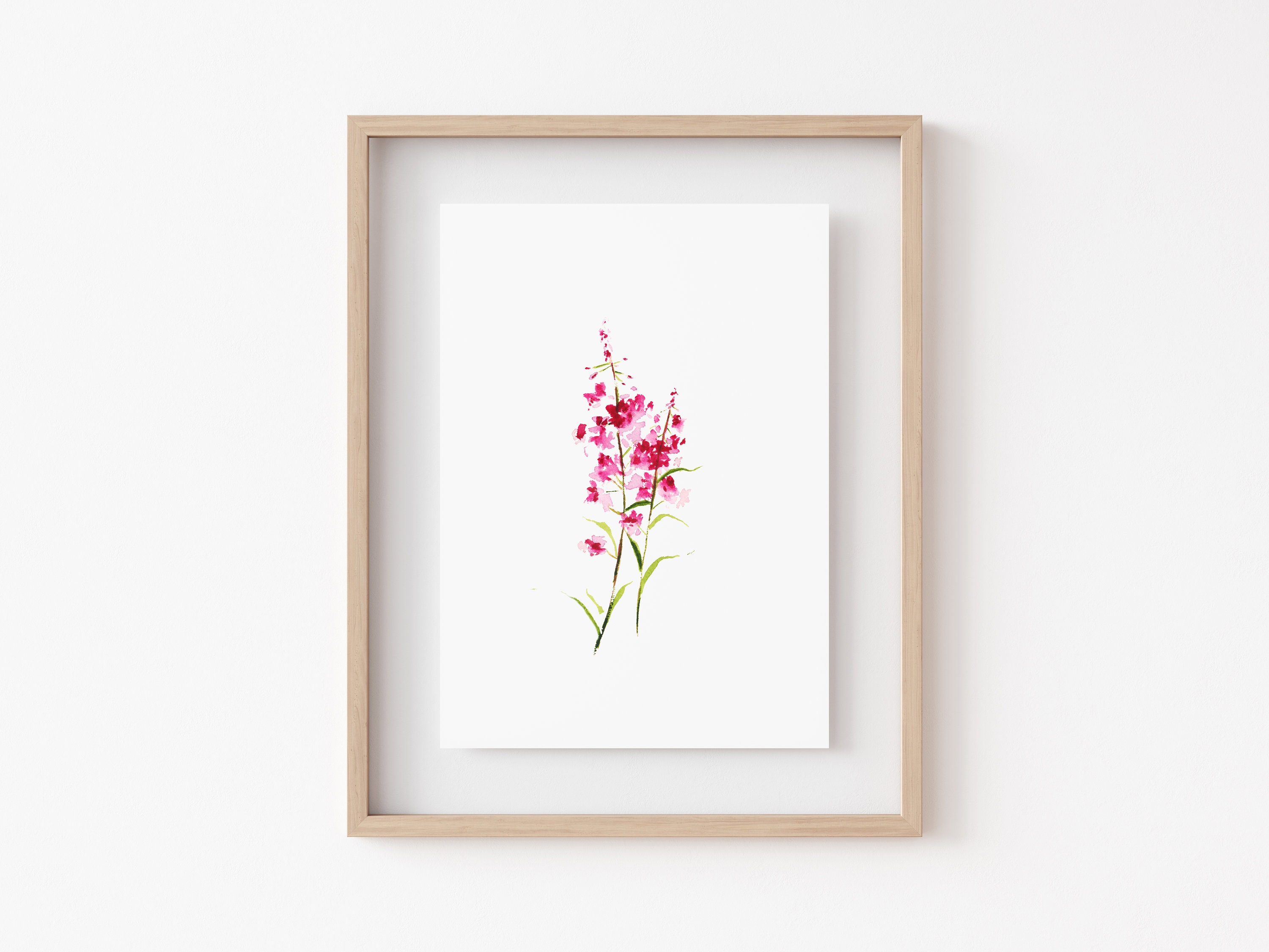 FIREWEED WILDFLOWER Watercolor Print Minimalist Floral Wall Decor Fine ...