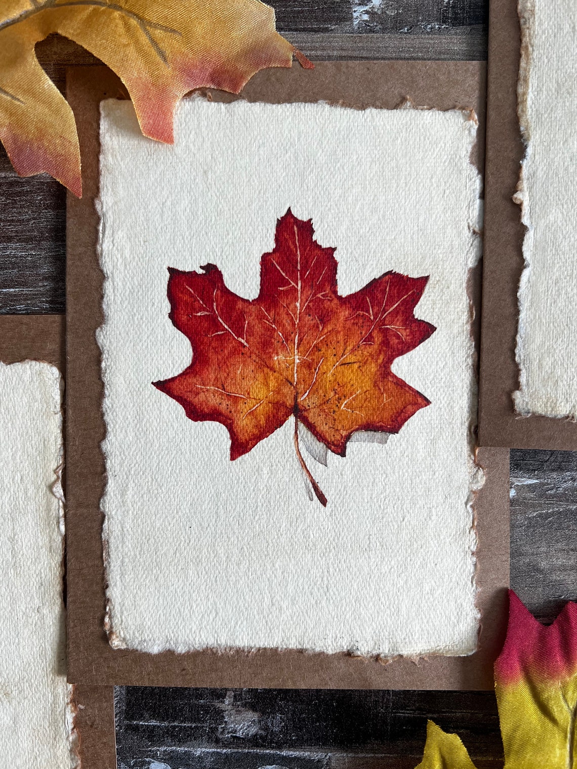 Vintage Fall Leaves Card Set • Autumn Cards • Fall Note Cards • Blank ...