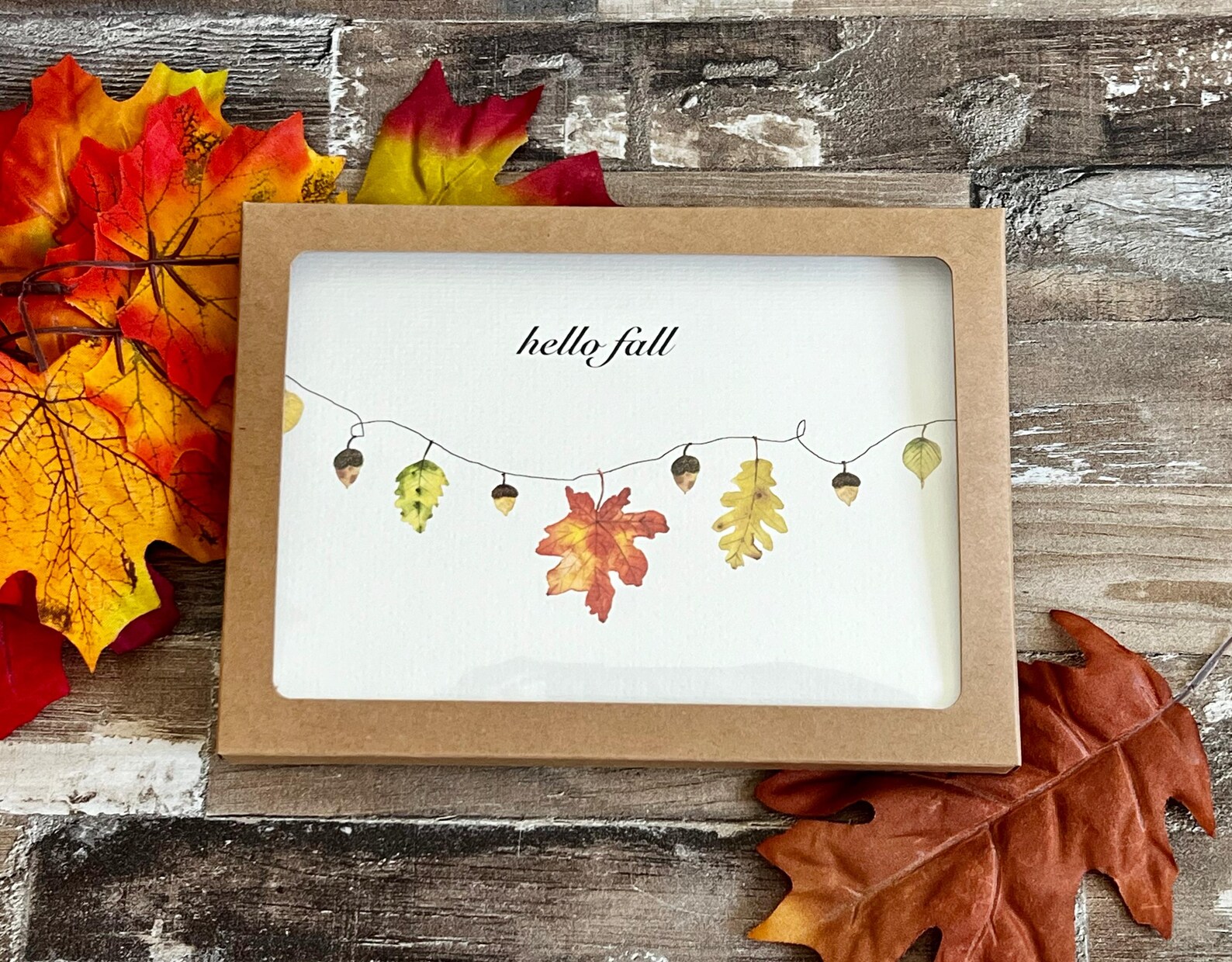 Fall Leaves Watercolor Card Set • Autumn Cards • Fall Note Cards ...