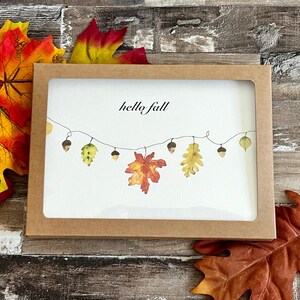 Fall Leaves Watercolor Card Set • Autumn Cards • Fall Note Cards ...