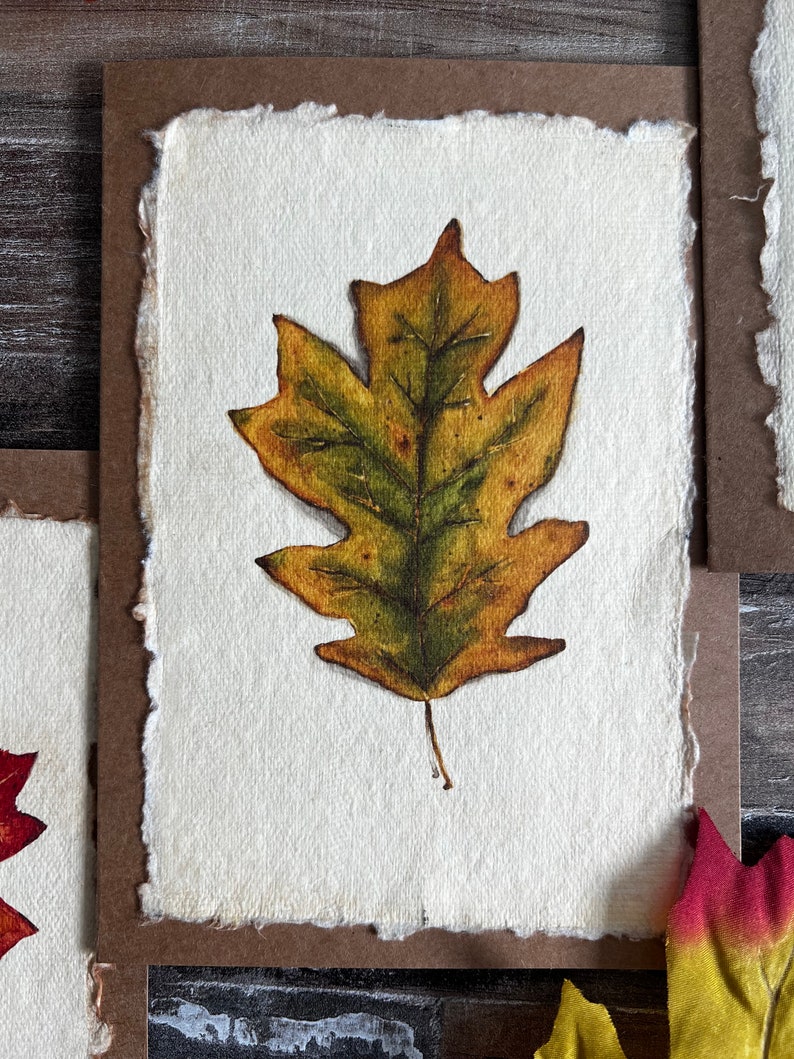 Vintage Fall Leaves Card Set • Autumn Cards • Fall Note Cards • Blank ...