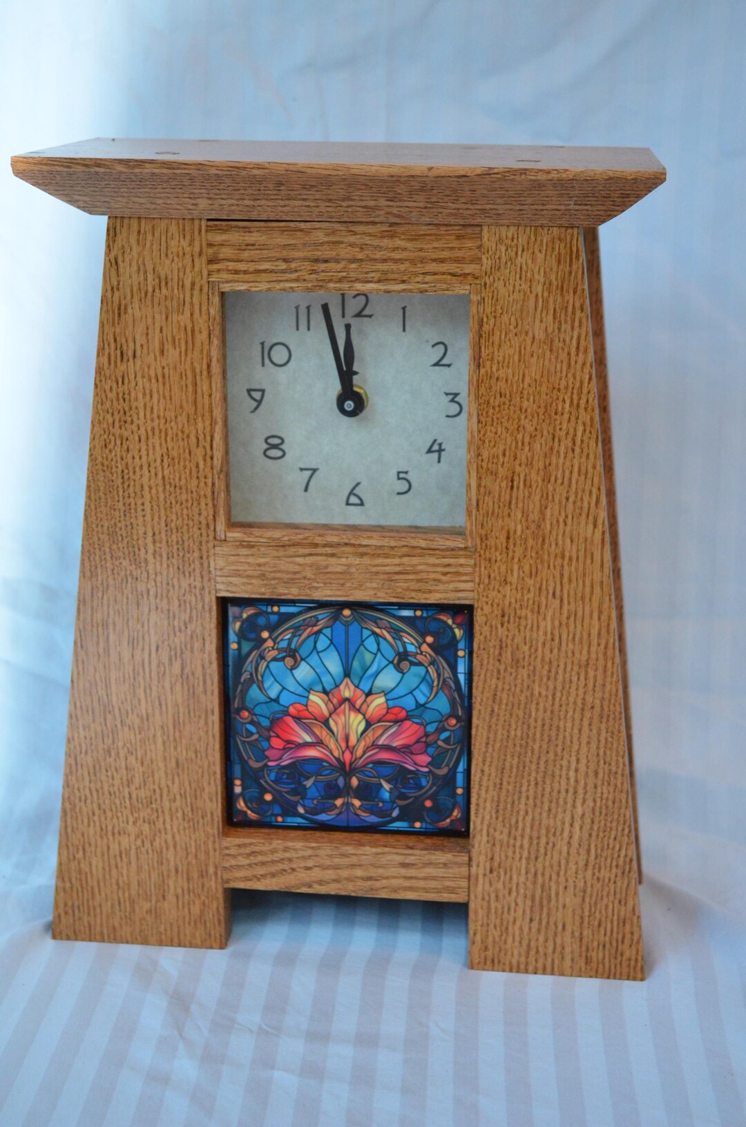 Mission Style Mantle Clock With Tile Inset - Etsy