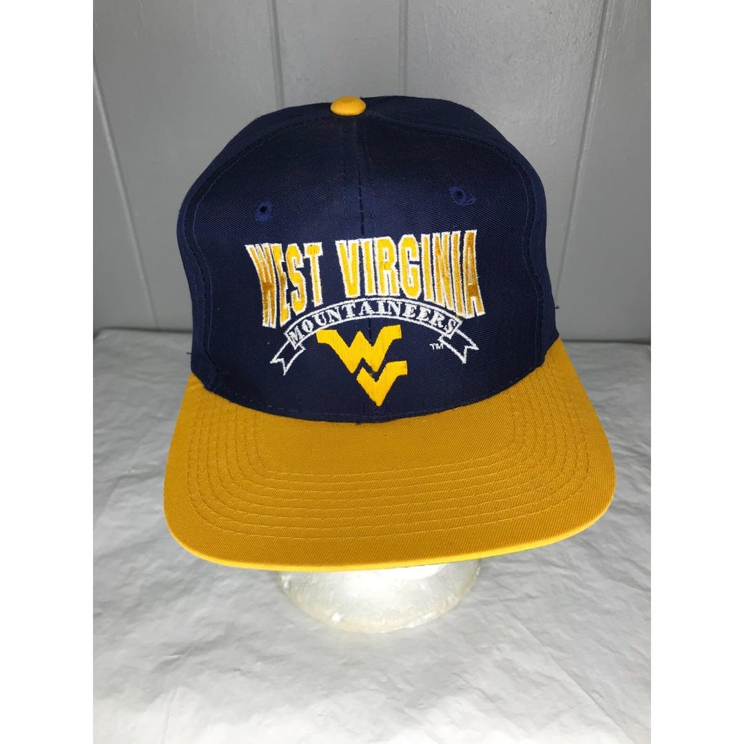 Vintage West Virginia Mountaineers Hat Cap Snapback WVU Arch Blue the ...