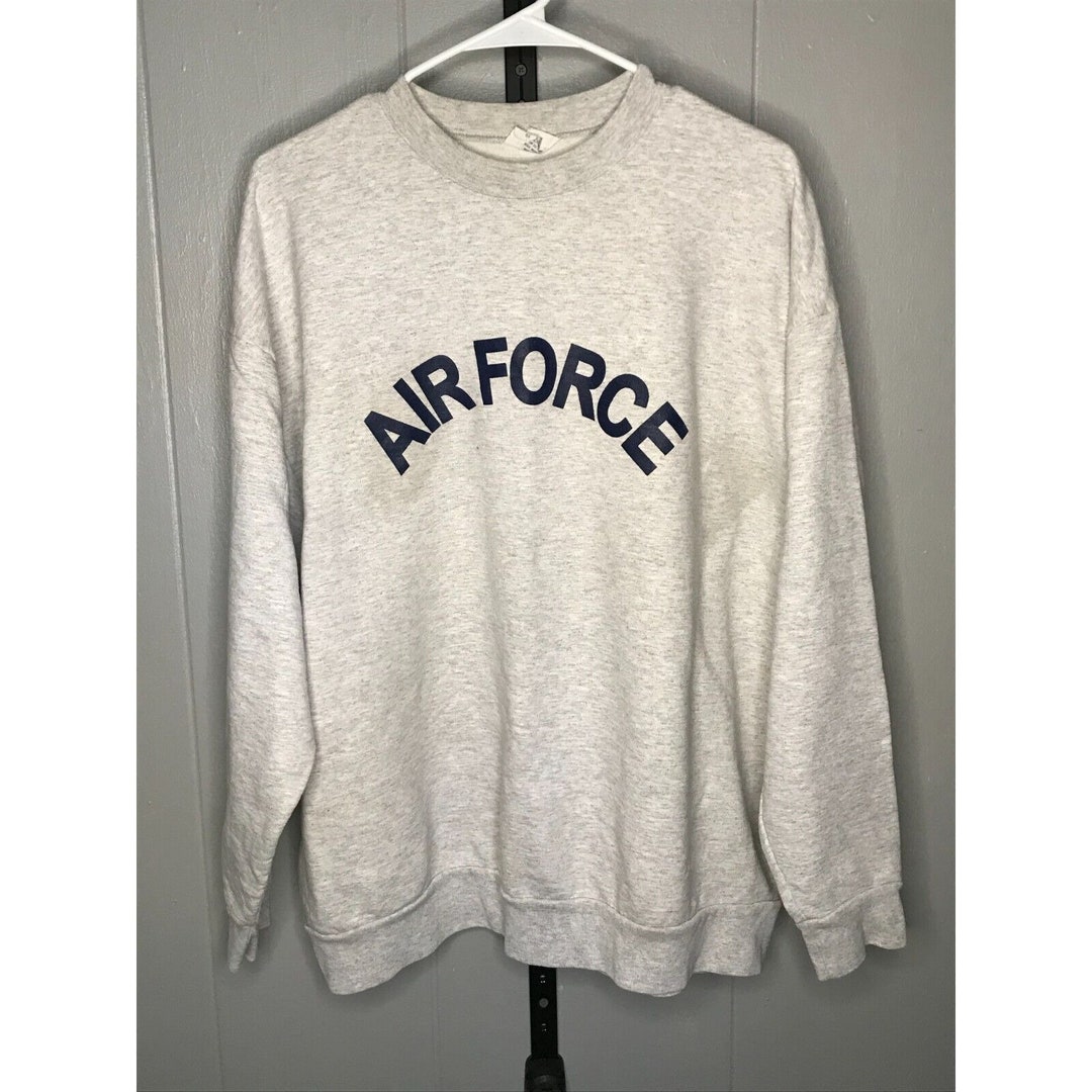 Vintage USAF Air Force Arch Heathered Gray Military Sweatshirt Men Size ...