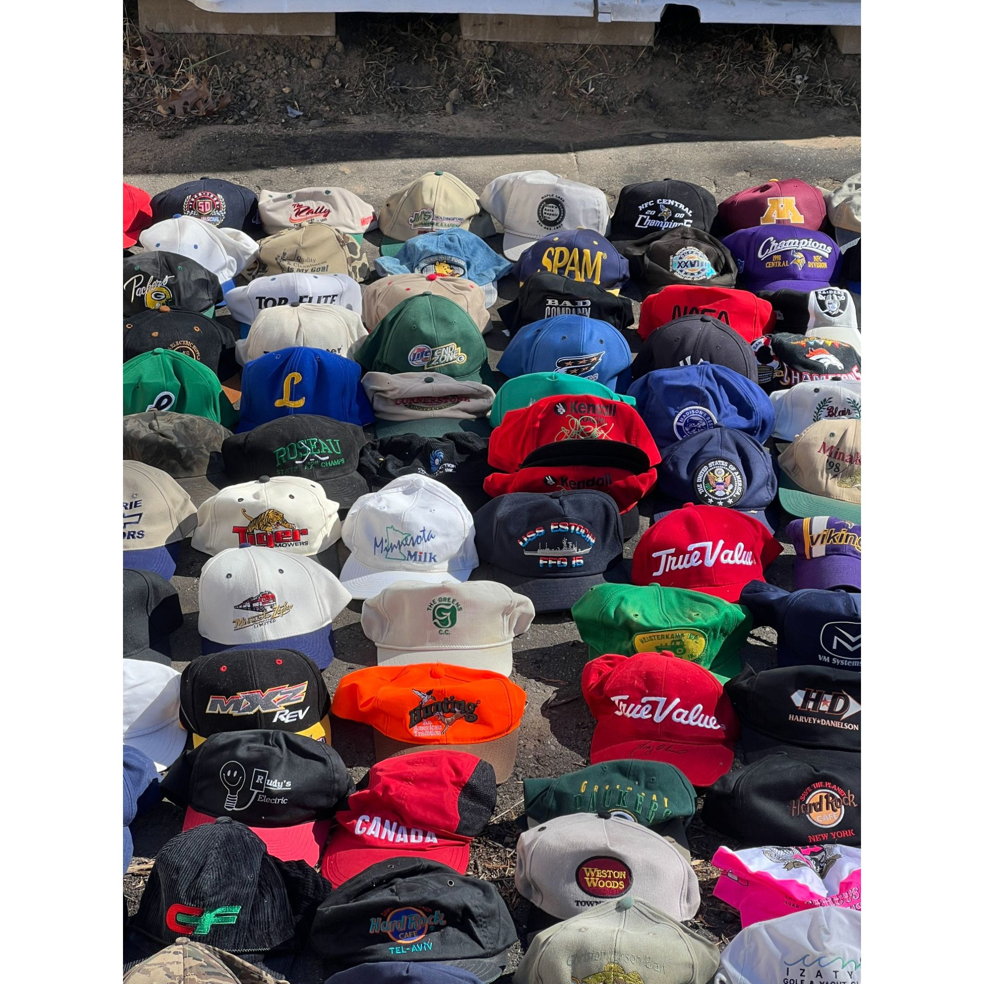 5 Pack of Vintage Mystery Hats Cap Snapback Trucker Mesh MADE USA Patch ...