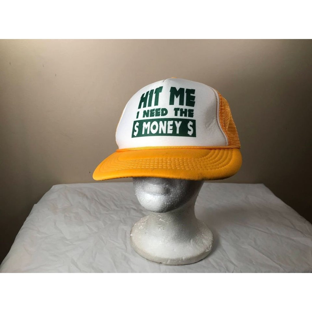 Vintage Hit Me I Need the Money Trucker Mesh Snapback Hat Cap - Etsy