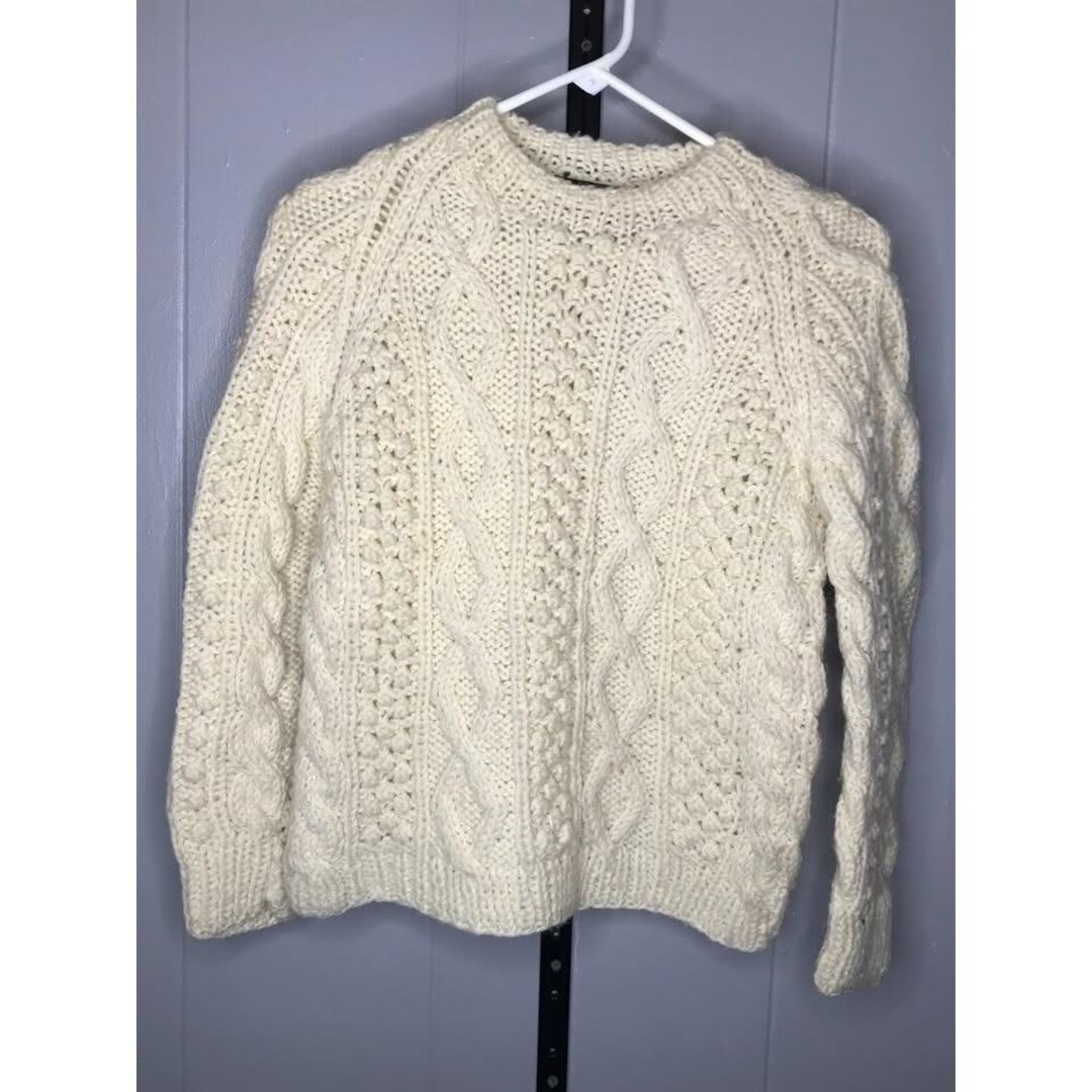 Vintage Cream Wool Chunky Knit Made in Italy Sweater Sz SM - Etsy