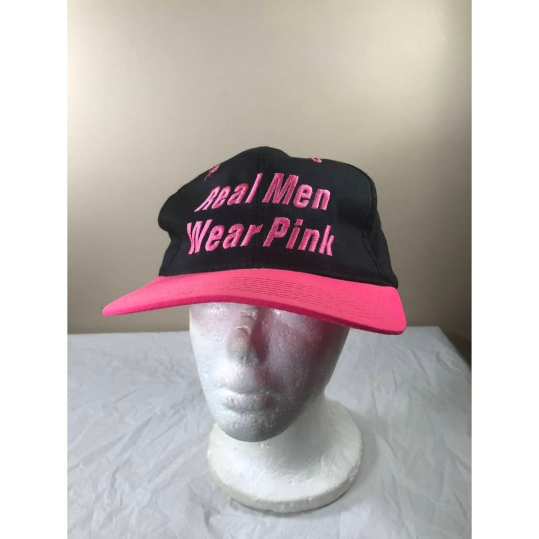 Vintage Real Men Wear Pink Hat Cap Snapback - Etsy