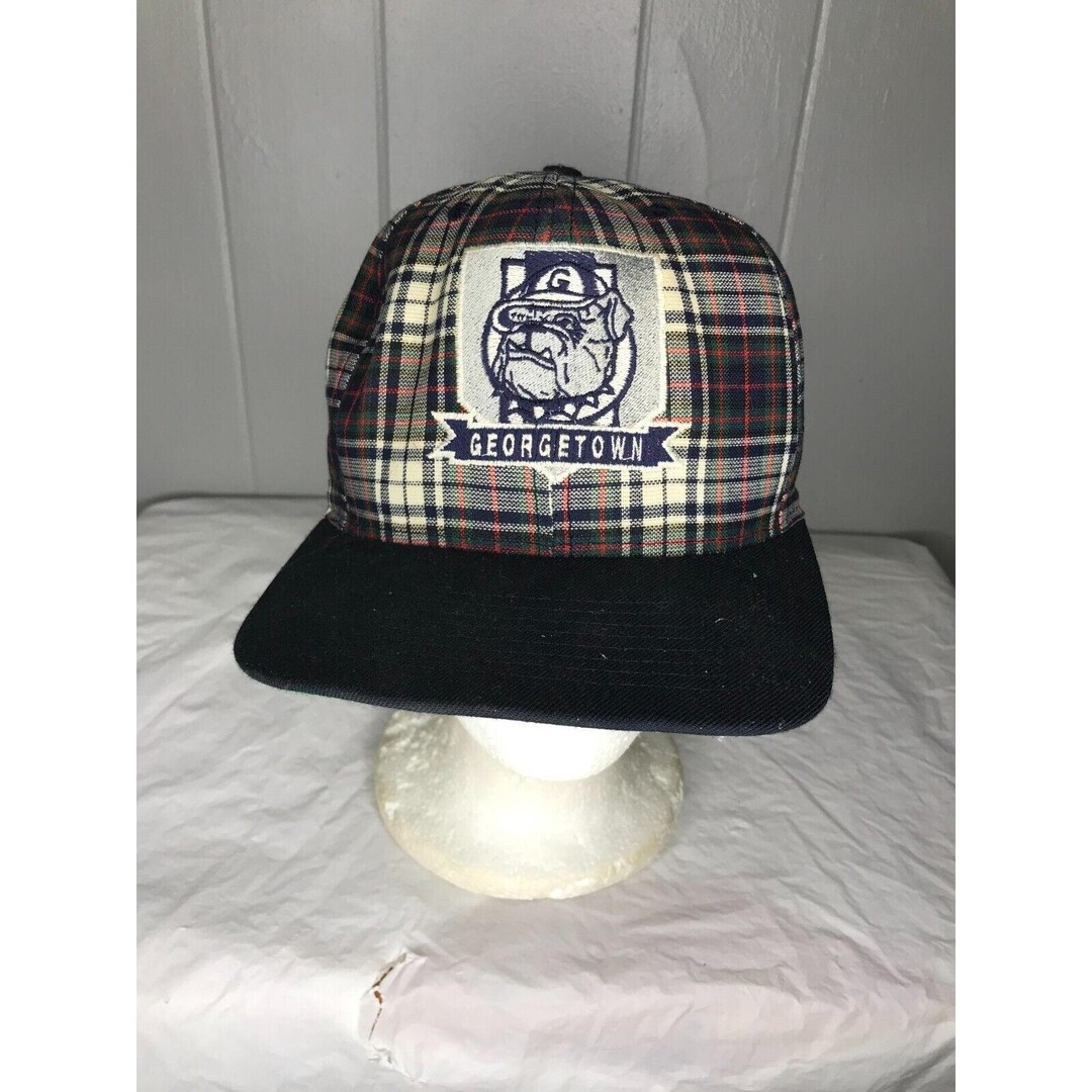 Vintage Georgetown Hoyas Plaid Nutmeg Wool Blend Colosseum Snapback Hat ...