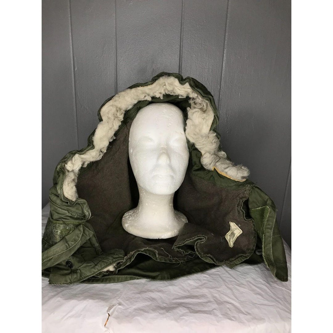 Vintage US Military Hood Extreme Cold Weather W/synthetic Fur Ruff ...