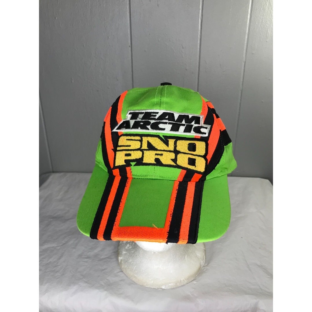 Vintage Arctic Cat Racing Sno Pro Snowmobile Sled Green USA Snapback ...