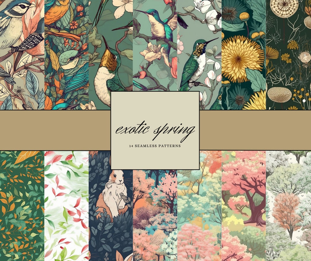 Exotic Spring Pack 2023,seamless Spring Patterns,repeat Patterns ...