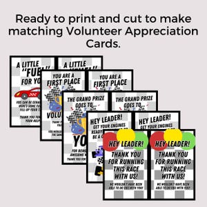 Racing VBS Printable Signs and Volunteer Thank You Cards Bundle - 24 ...