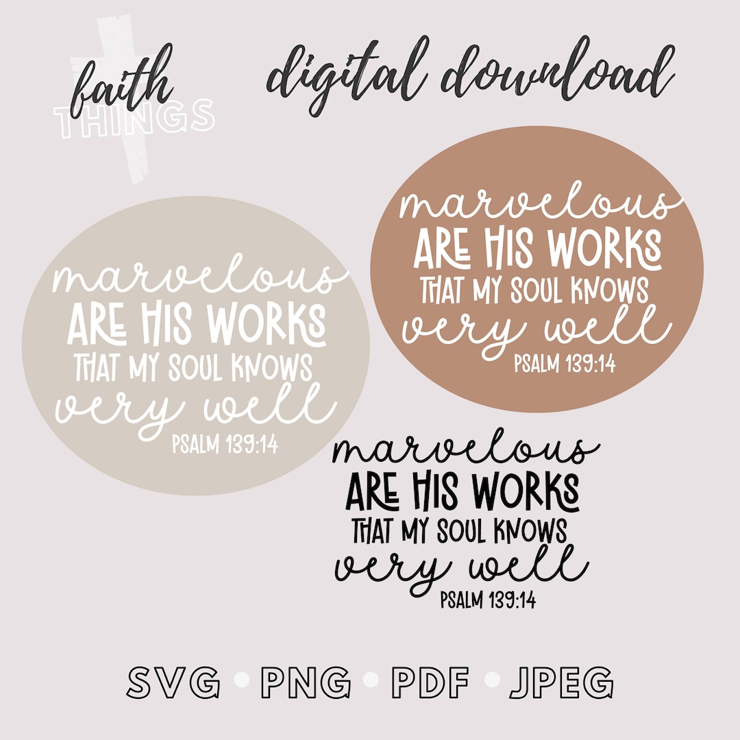 Marvelous Are His Works Bundle PNG - Instant Download - Bible Verse ...