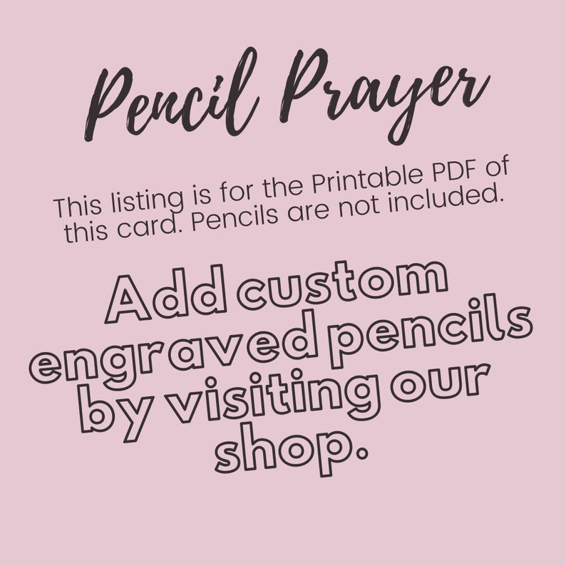 Pencil Prayer Printable PDF - Back to School Tags - Engraved Pencils ...